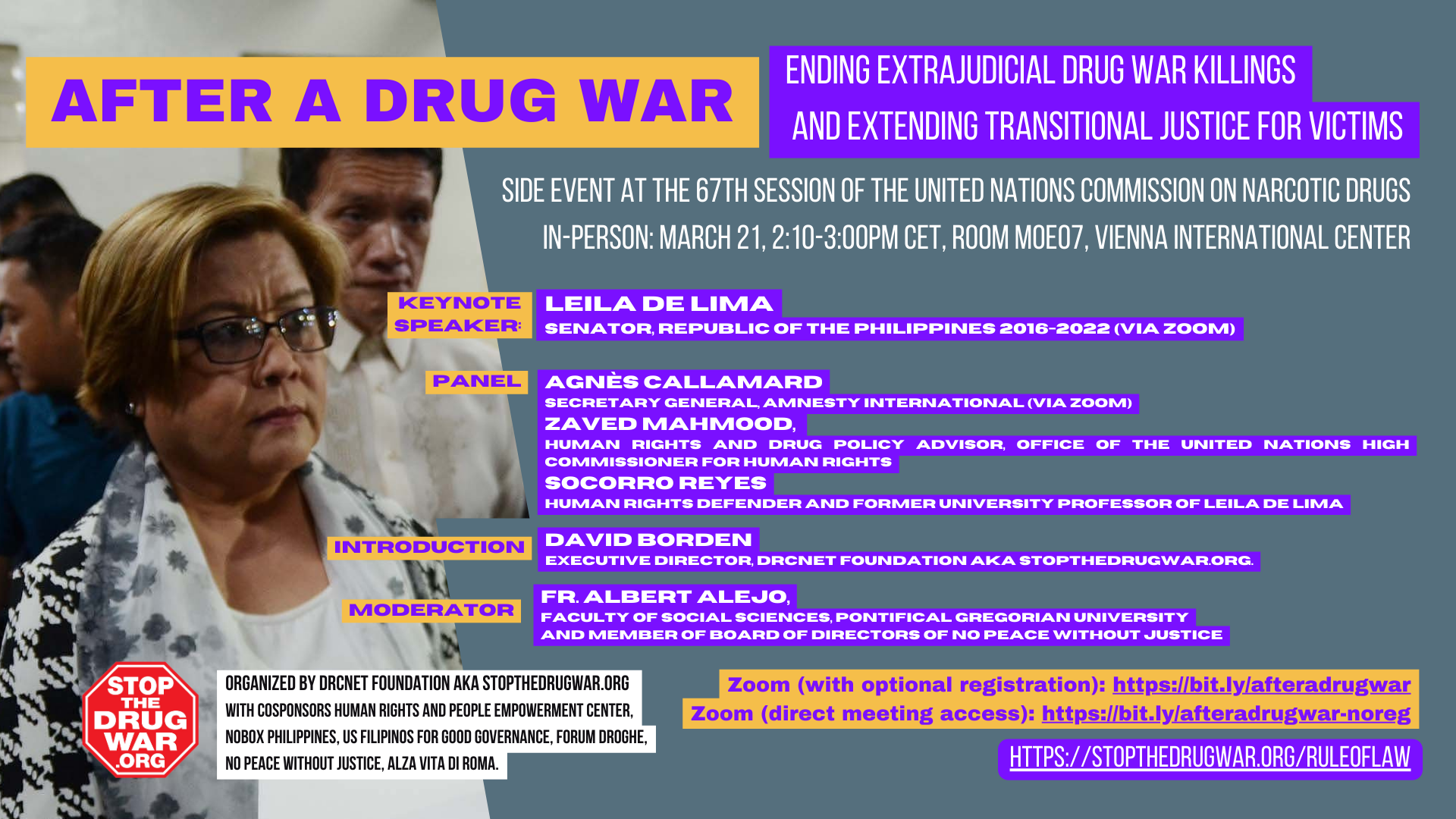 After a Drug War: Event with Senator Leila de Lima of the Philippines ...